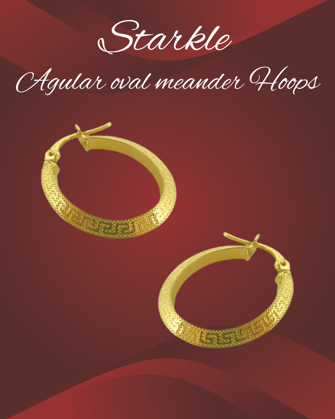 Angular Oval Meander Hoops: A Modern Twist on Classic Allure