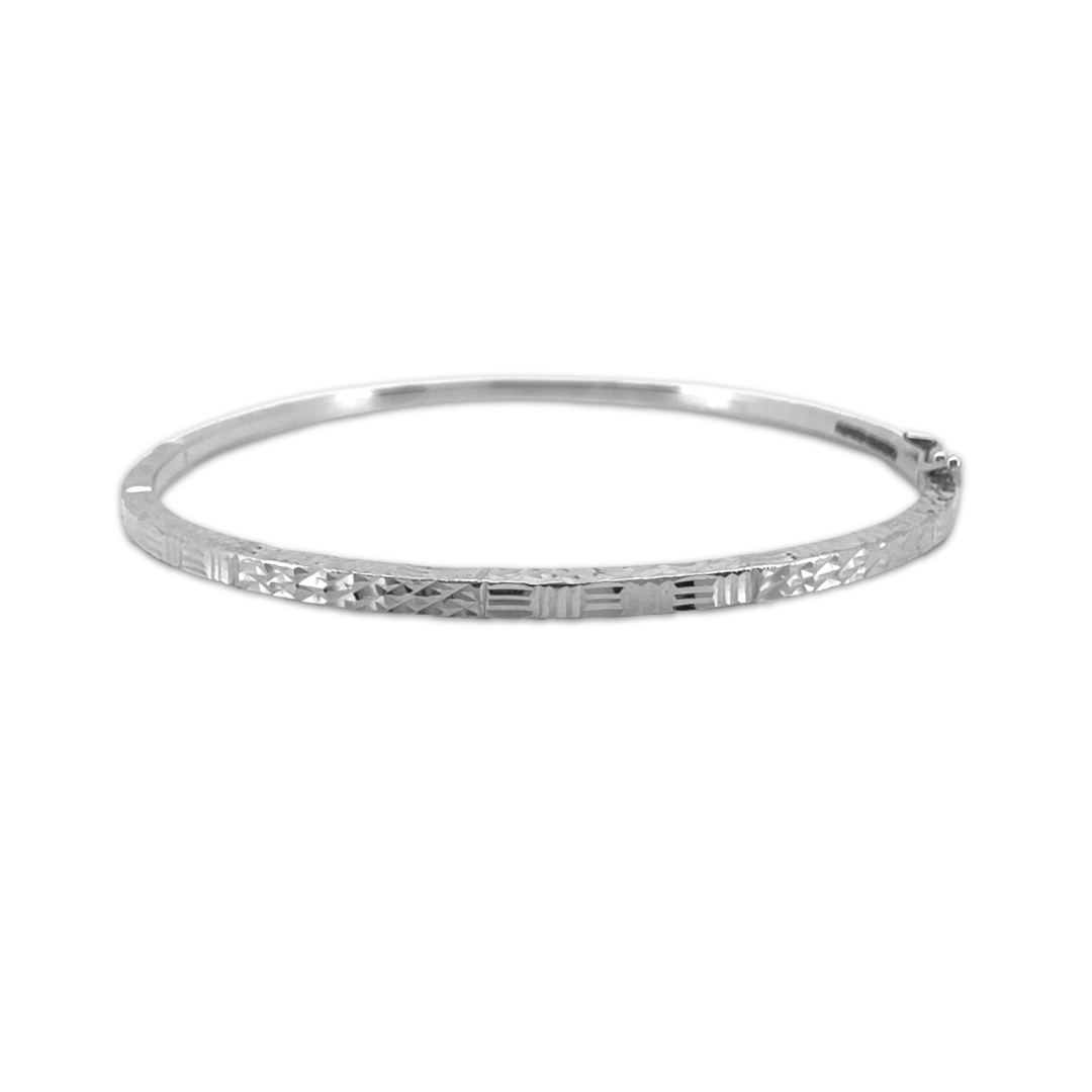 Shimmer Bangle Bracelet | White