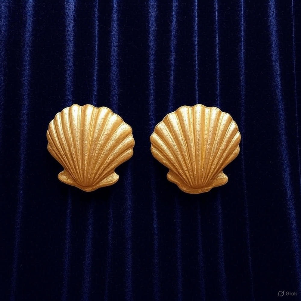 Adorn Yourself with the Elegance of the Ocean—Our Gold Seashell Earrin