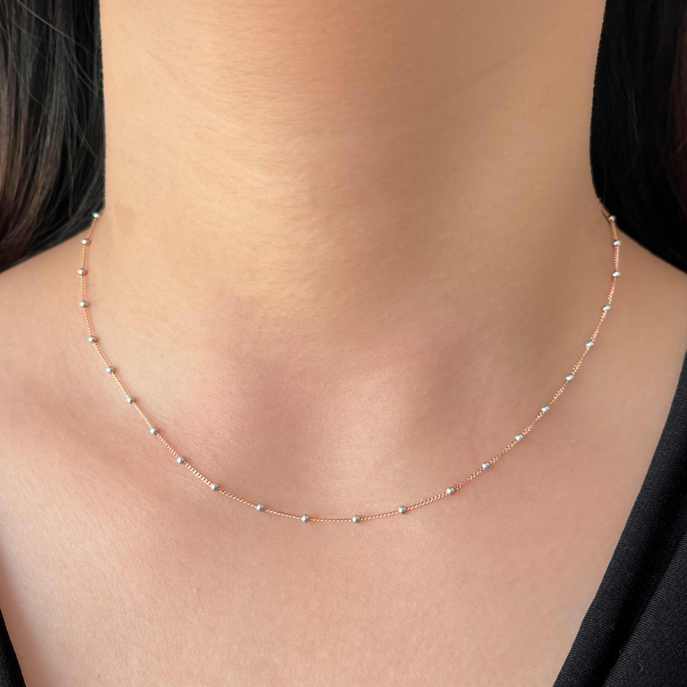 Dual Color Sphere Chain - 14k