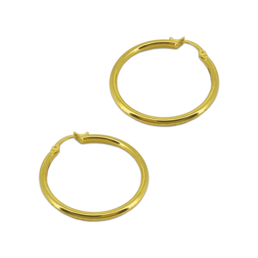 Slim Textured Hoops